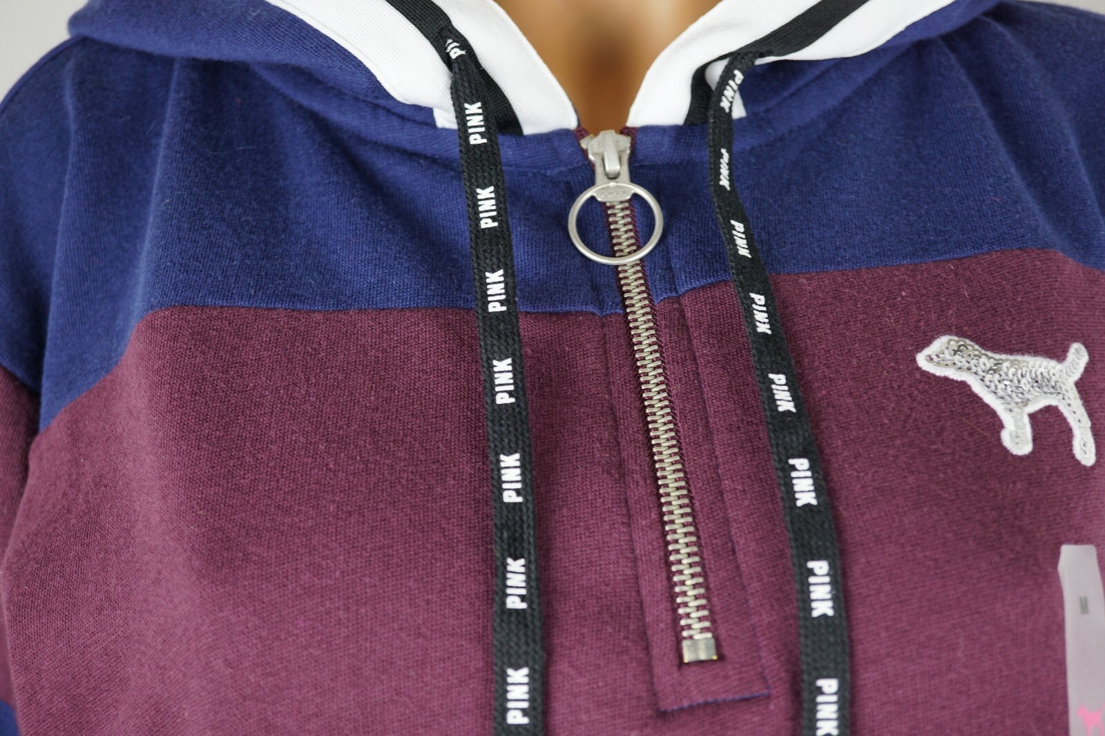 -VICTORIA'S SECRET PINK RUGBY STRIPE BLING FLIP SEQUIN TUNIC PULLOVER ...