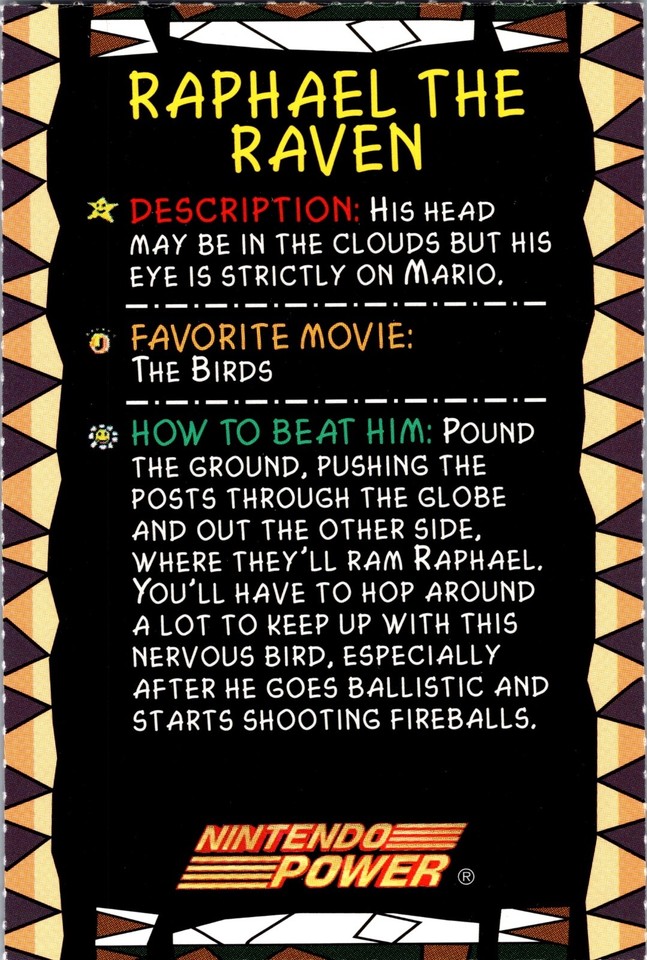 Raphael The Raven - Trading Card - Yoshi's Island - Nintendo Power ...