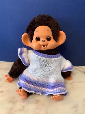 VINTAGE large 13" TOY DOLL Monchhichi MONCICCI SEKIGUCHI MONCHICI ...