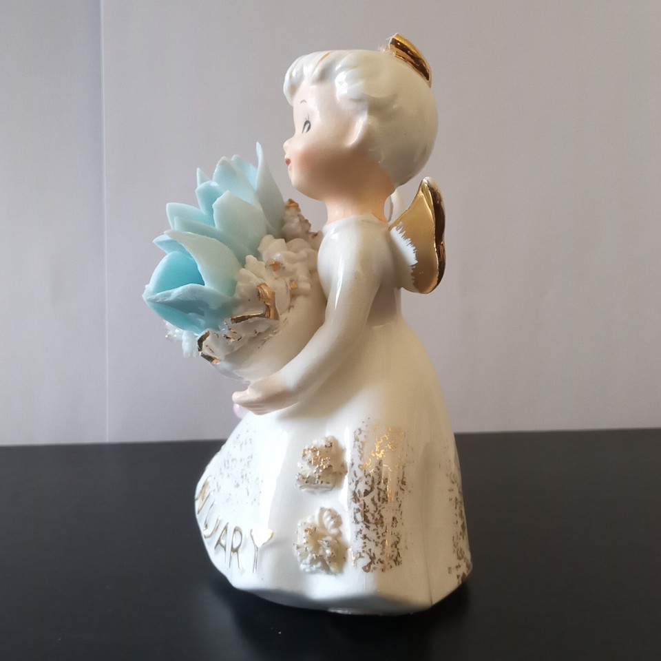 Lefton Angel: January, Snowdrop Garnet Birthday (#489, spaghetti trim ...