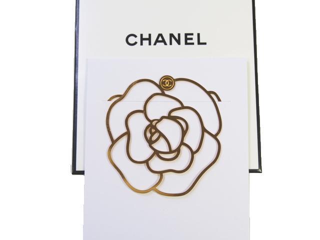 Chanel Novelty Bookmark Clip Camellia Flower Metal Gold Limited Japan ...
