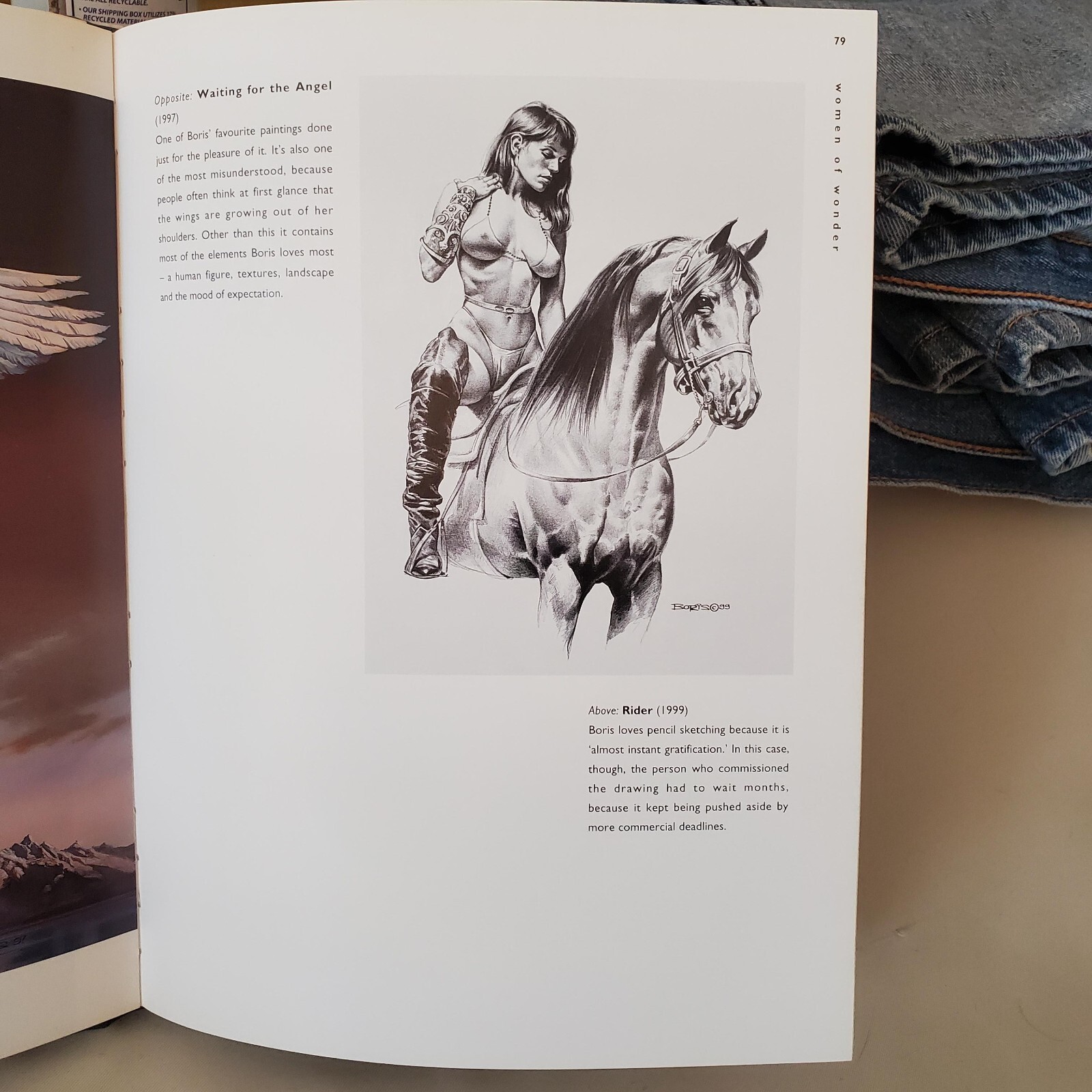 Boris Vallejo fantasy art Rider print signed includes a copy of his ...