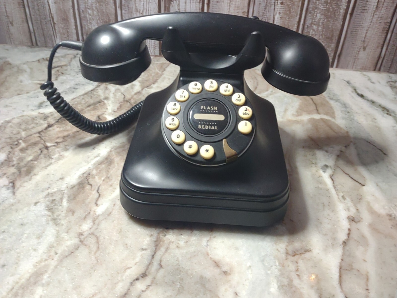 Grand Phone FLASH REDIAL Vintage BLACK Touch Button Retro 1950's Style ...