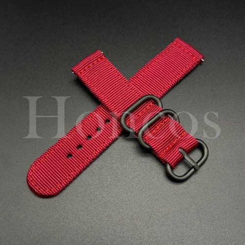 20 22 MM Red Nylon Canvas Watch Band Strap Quick Release Pins Fits for ...