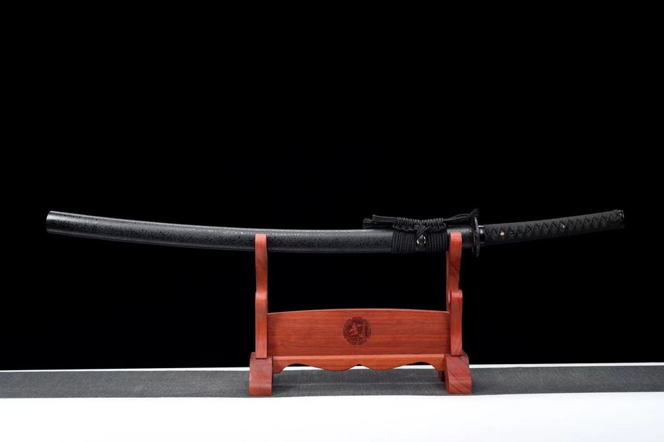 Sharp Full Tang Japanese Samurai Katana All Black Sword Battle Ready ...