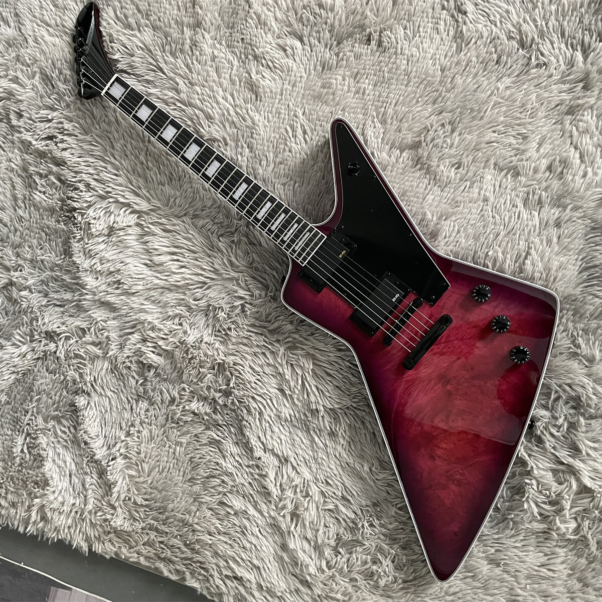 Purple Explorer Electric Guitar Tree Burl Top HH Pickup 6 String ...