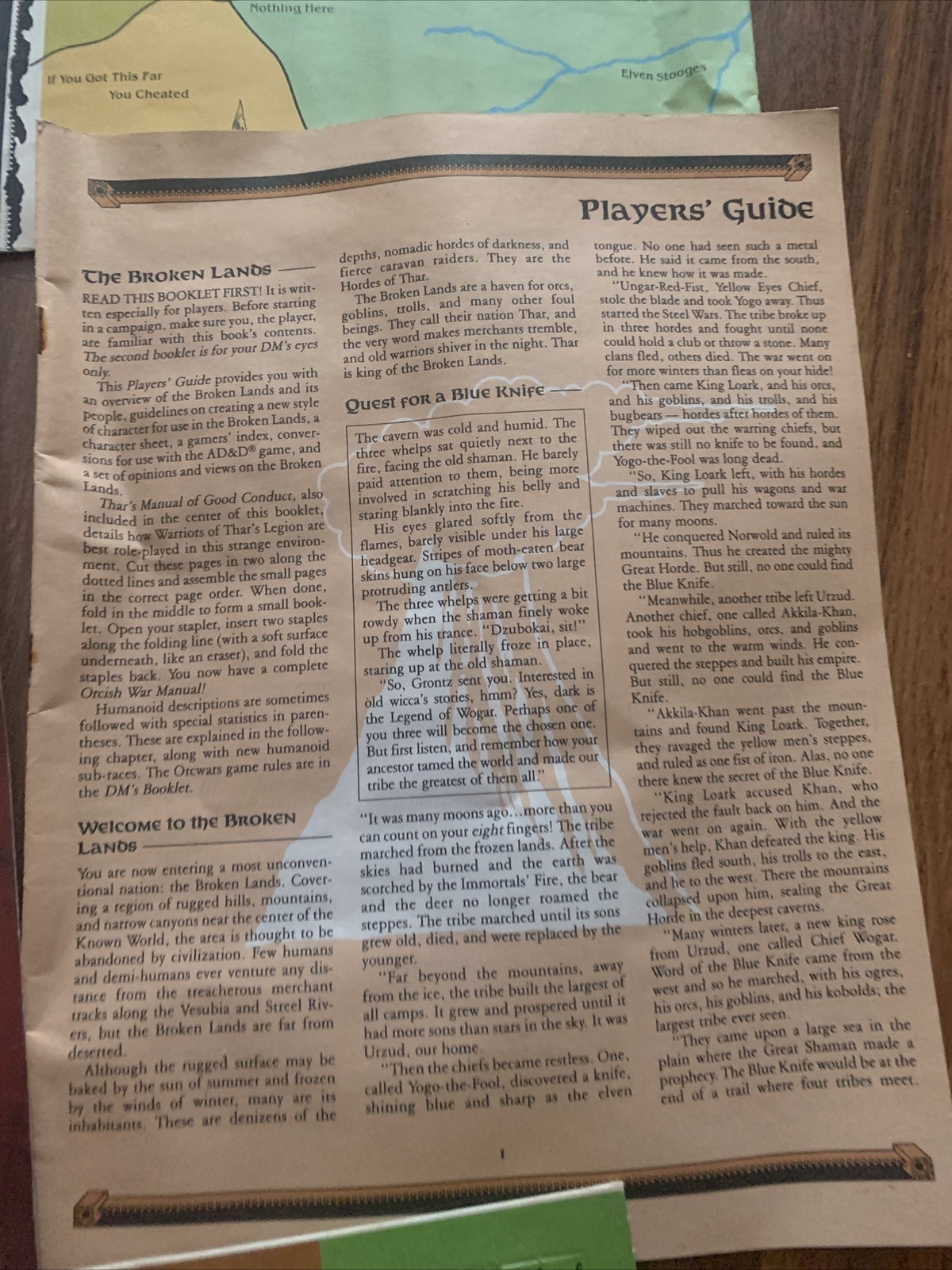 1988 Dungeons and dragons Gazetteer The Orcs of Thar COMPLETE w/Map ...
