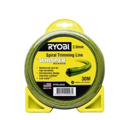 Ryobi 2.0mm 30m Whisper Series™ Spiral Trimming Line Whipper snipper ...