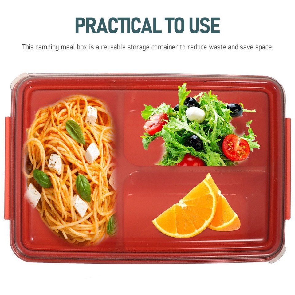 3pcs Three Grids Food Box Lunch Case Lunch Holder Bento Lunch Box | eBay UK