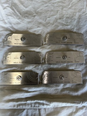 7 Pc Weld Fillet Gauge Set QC Inspection Size Lot Of 6 New Old Stock ...