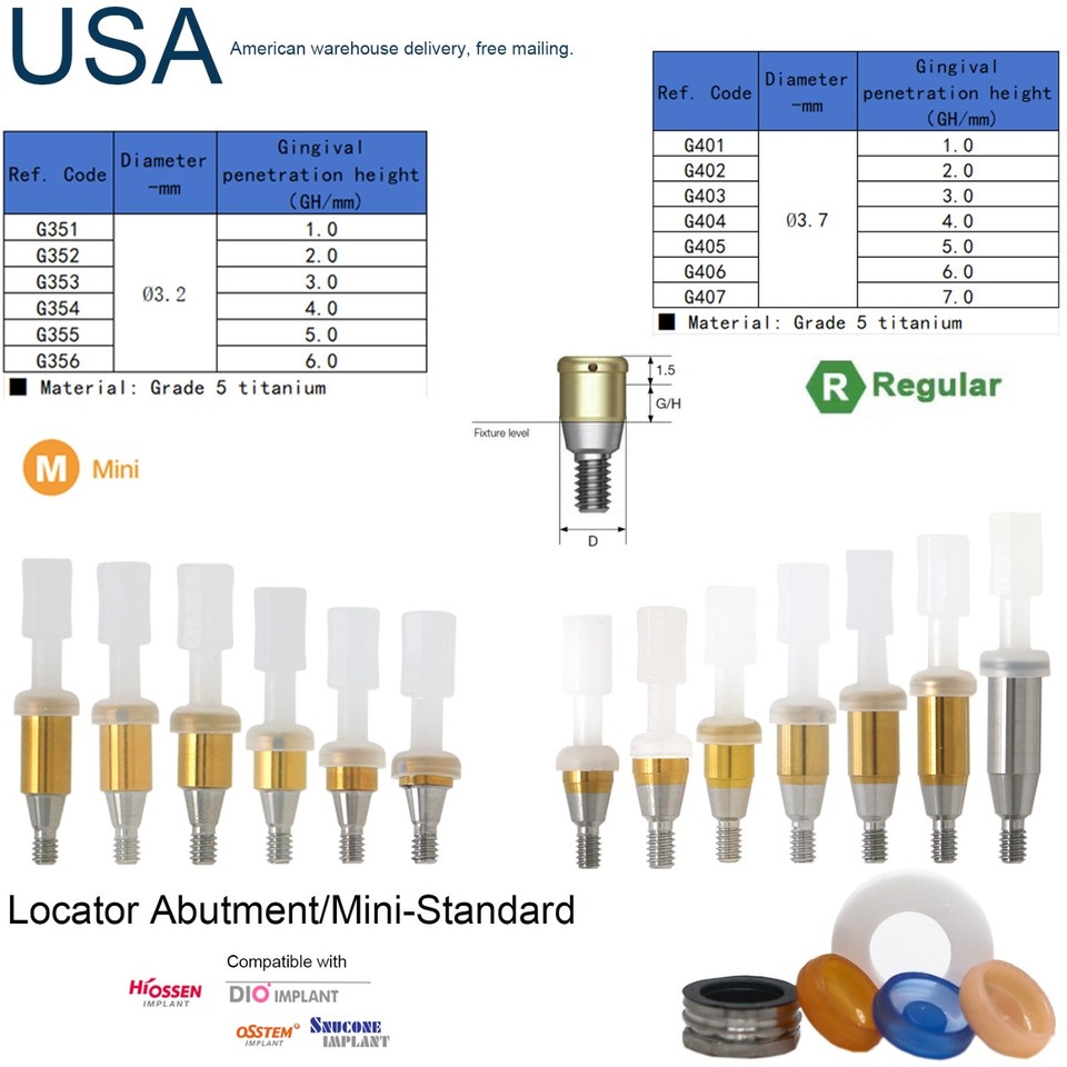Hiossen Dental attachment overdenture Locator Abutment for Inter ET ...