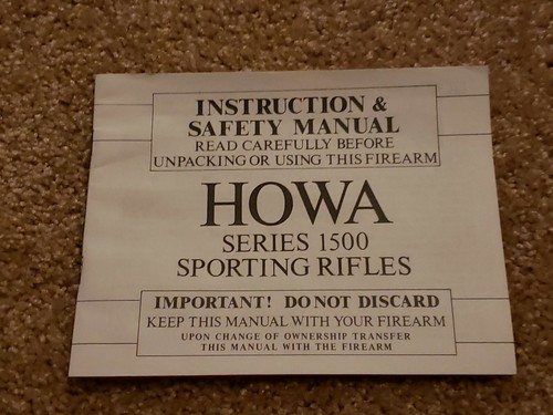 Howa Series 1500 Sporting Rifles Instruction Safety Manual | eBay