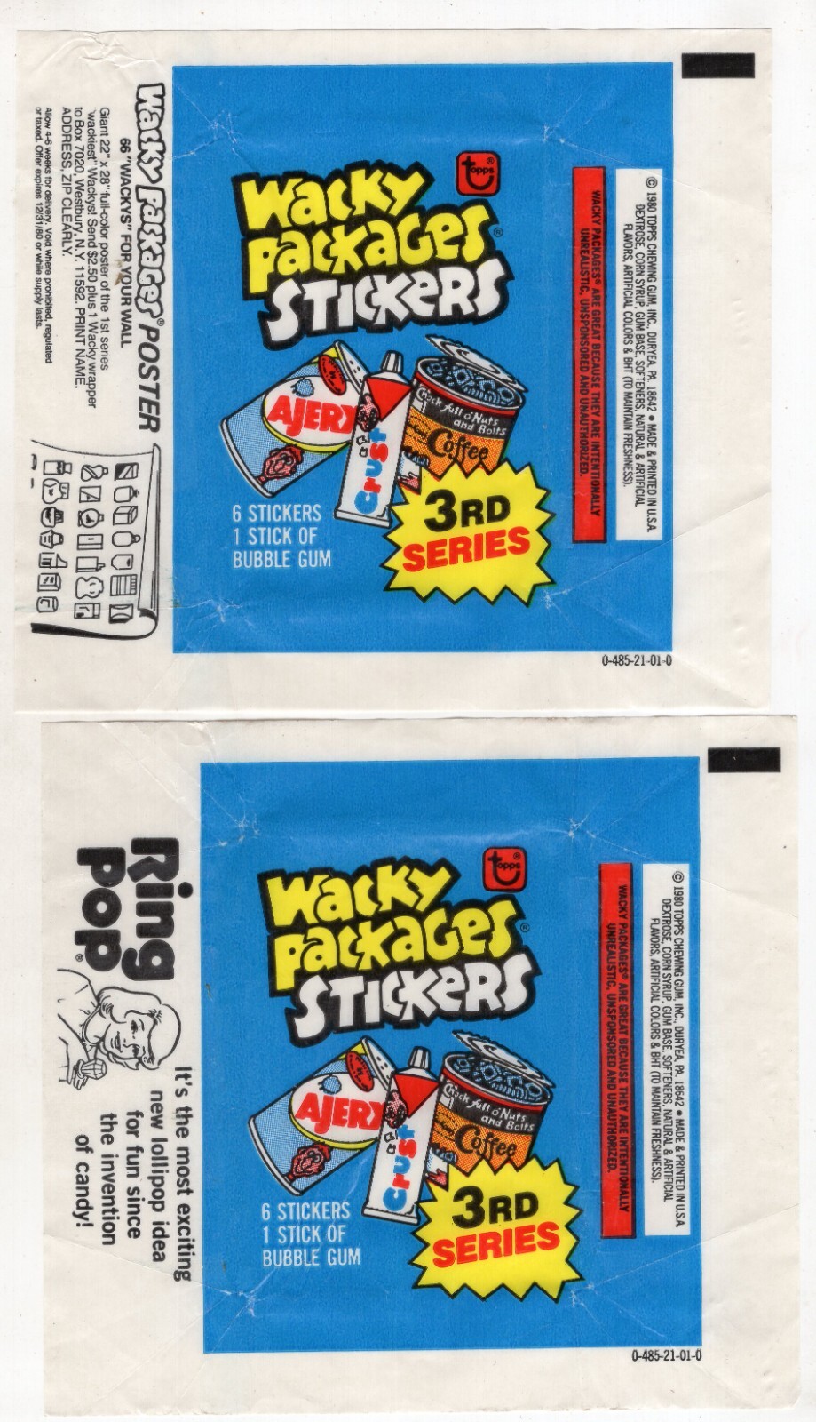 Lot of 20+ WACKY PACKAGES 1980 3rd Series TOPPS Wax Pack WRAPPERS Card ...