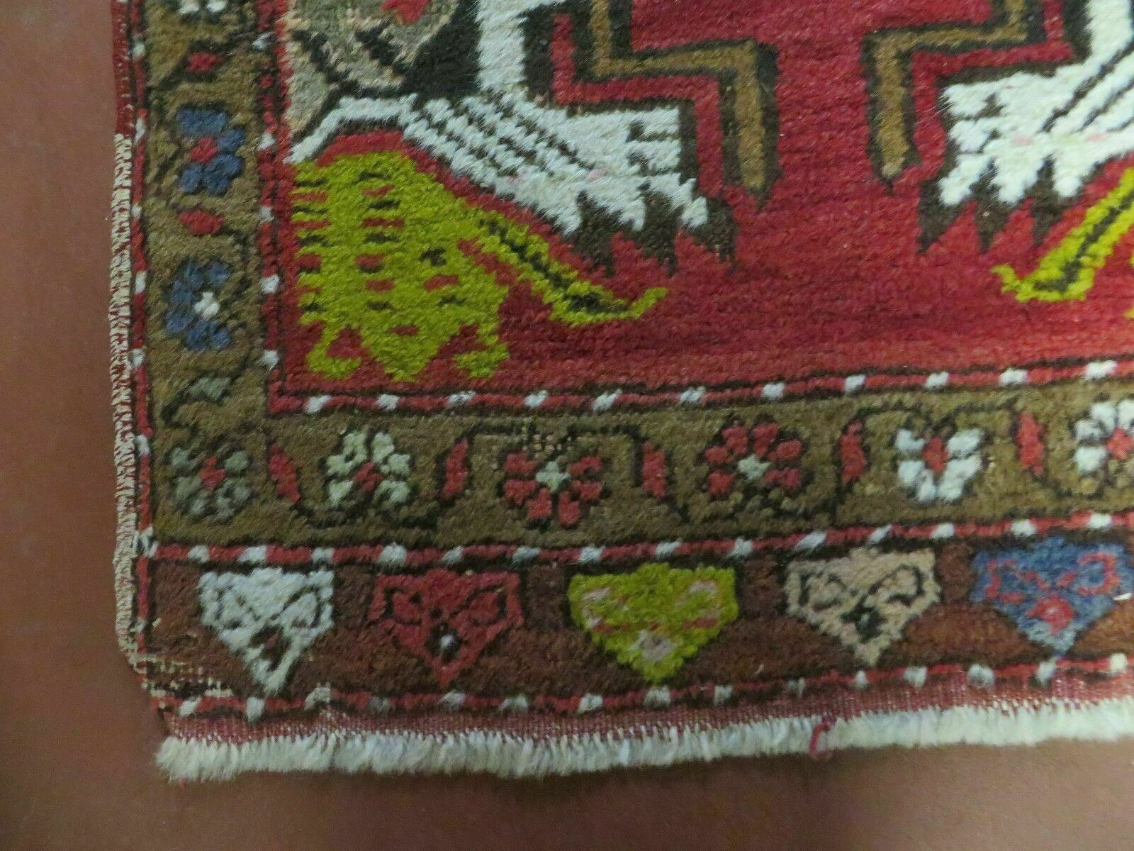 20" X 38" Antique Handmade Turkish Oushak Oshak Yastik Wool Rug Mat ...