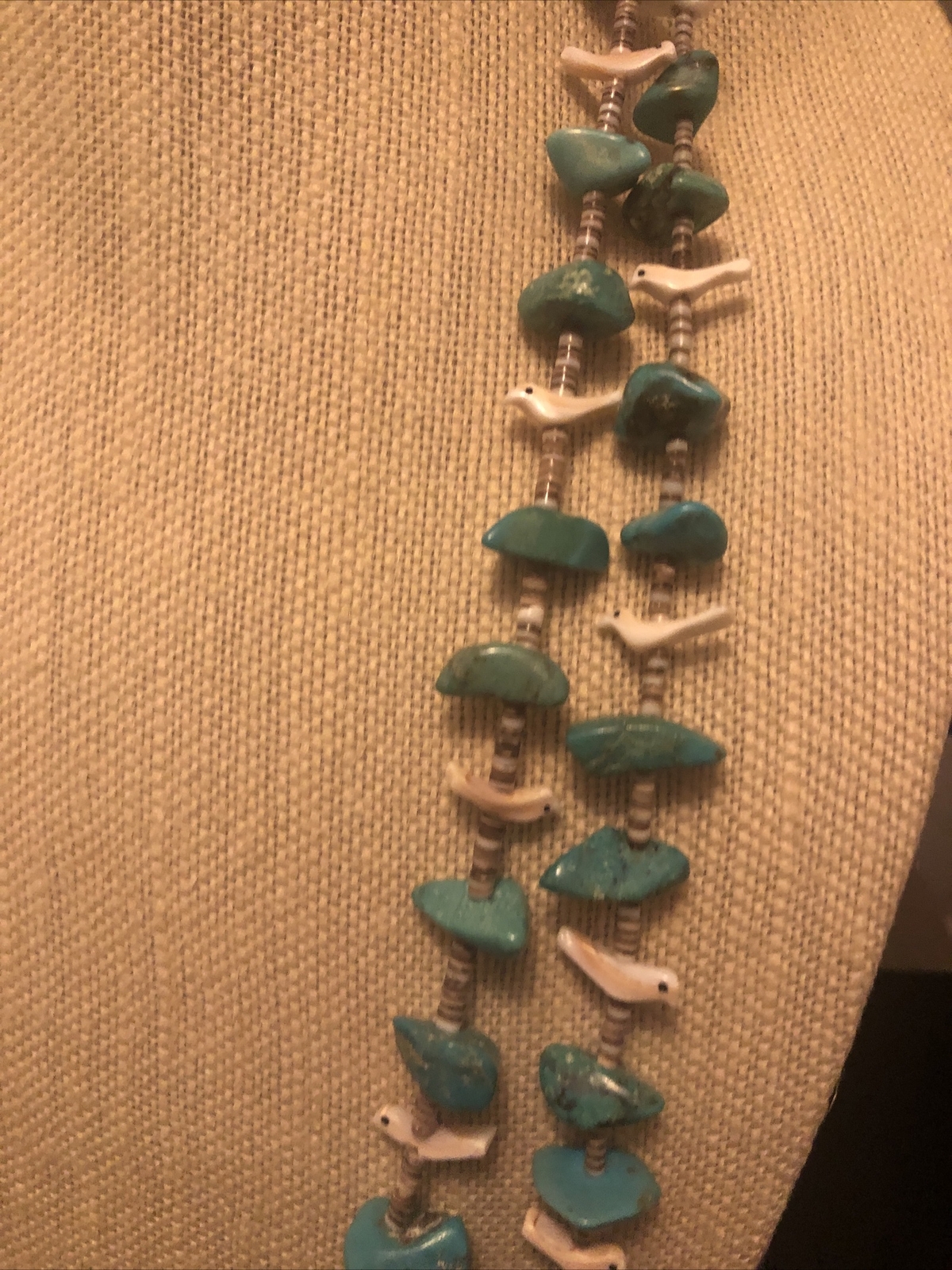 Native American Turquoise & Shell Beaded Double Stran… - Gem