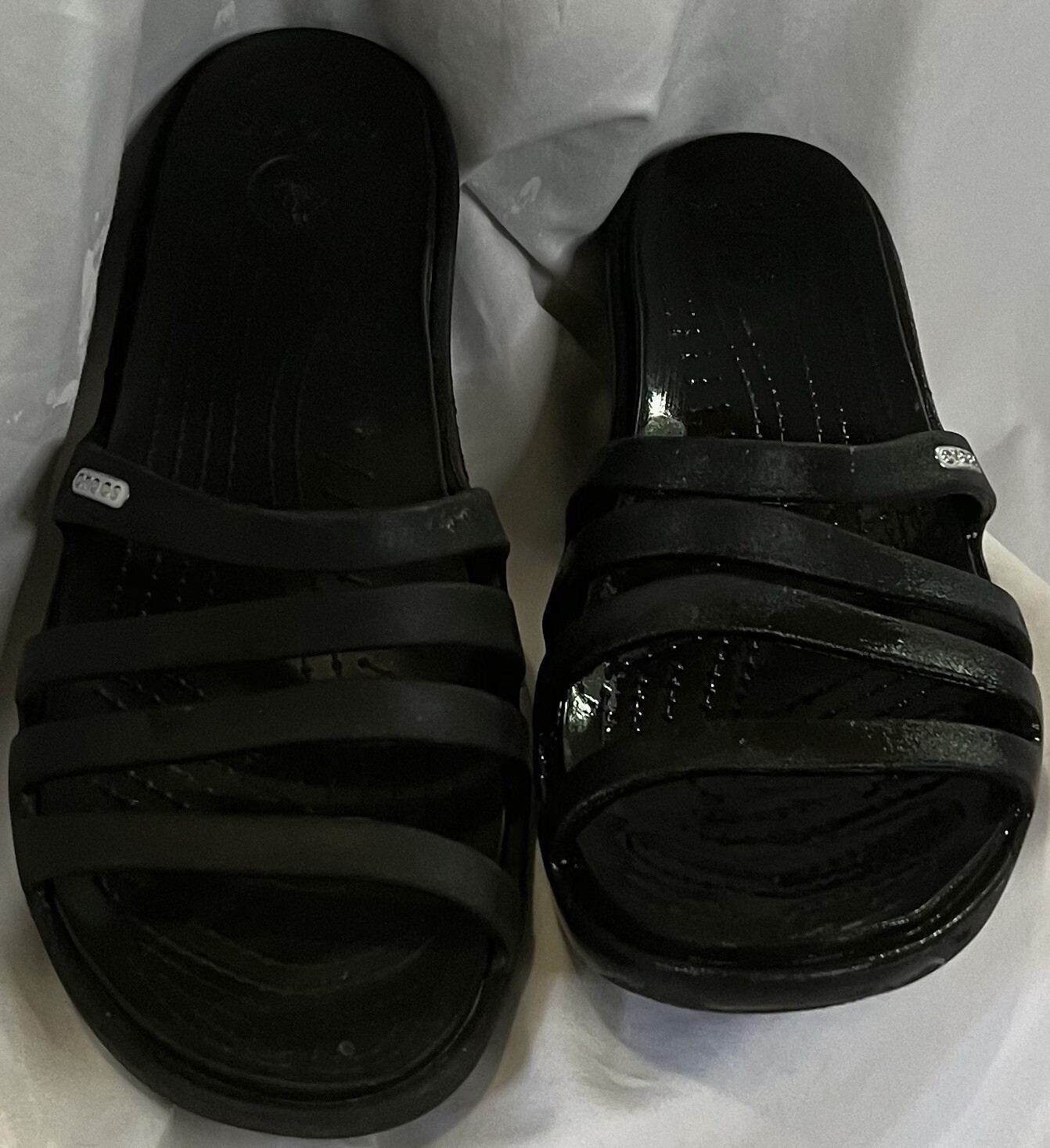 Crocs Patricia Black Triple Strap Slip On Wedge Sanda… - Gem