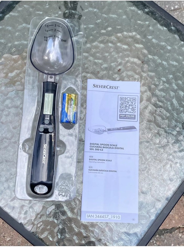 SilverCrest Digital Kitchen Food Spoon Scale ounces or grams measure ...