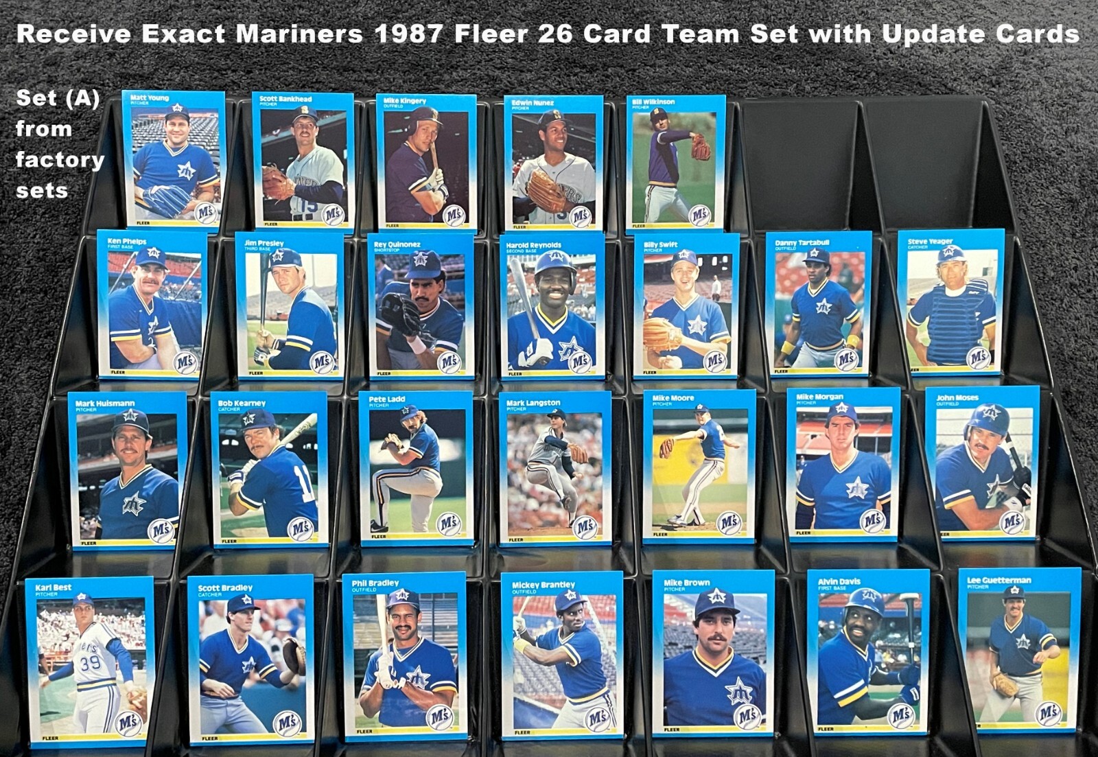 Seattle Mariners 1987 Fleer 26 Factory Cards Team Set (A) with Updates ...