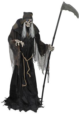 Lunging Reaper DigitEye Animated Prop 6' Lifesize Animatronic Halloween ...