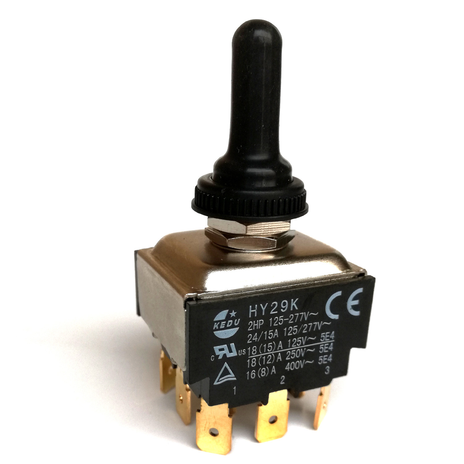 KEDU Toggle Switches HY29K 125V/277V 24/15A 2HP 9 Pins 6.3 Male Tab ...