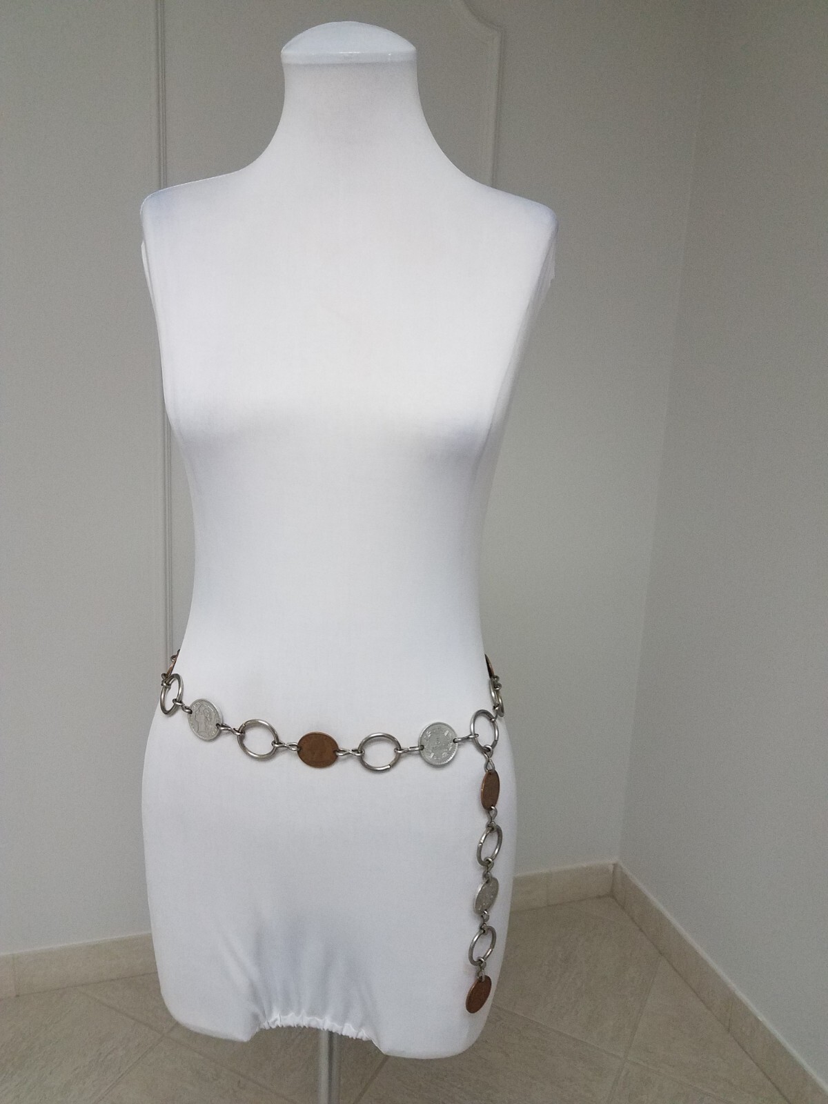 Vintage 1960's Queen Elizabeth penny Chain Coin Belt … - Gem