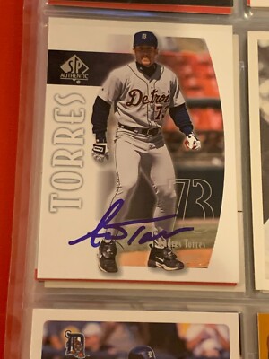 ANDRES TORRES AUTOGRAPHED SIGNED 2002 SP AUTHENTIC CARD TIGERS GIANTS ...