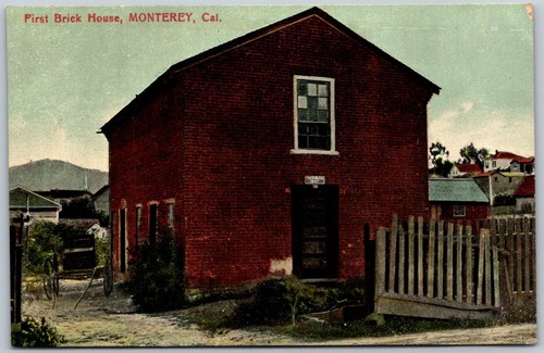 Postcard CA Monterey California First Brick House Wagon CA07 | eBay