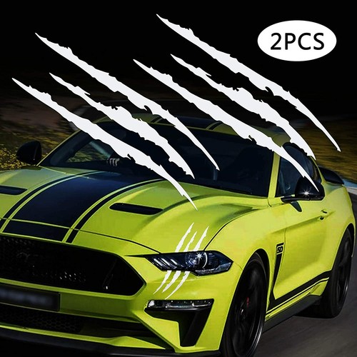 2pcs White Monster Claw Scratch Decal Reflective Sticker for Car ...
