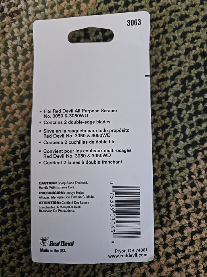 #3063 Red Devil 2 1/2 inch Edge 2.5 Replacement Scraper Blades For 3050 ...