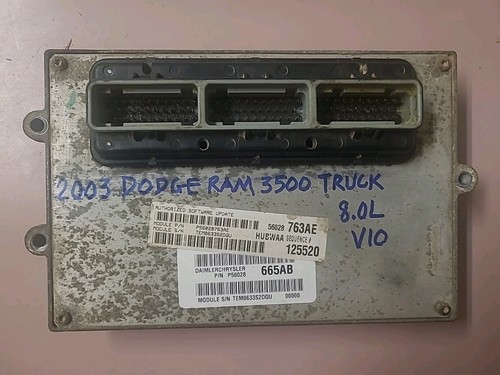 2003 DODGE RAM 3500 TRUCK 8.0L V10 ENGINE COMPUTER ECM ECU PCM ...