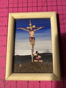 Original Jeff Gillette Jesus Crucified Mickey Mouse Mixed Media | eBay