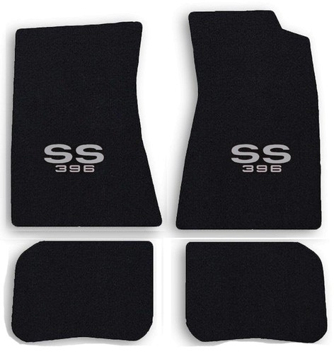 New! 1964-1967 Chevelle Black Floor Mats Set of 4 w/ Embroidered SS ...