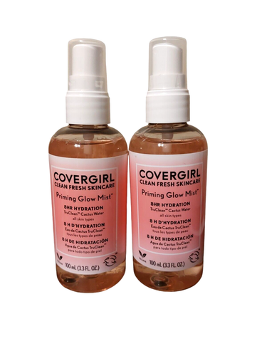 2x Covergirl Clean Fresh Skincare Priming Glow Mist for all Skin Types ...