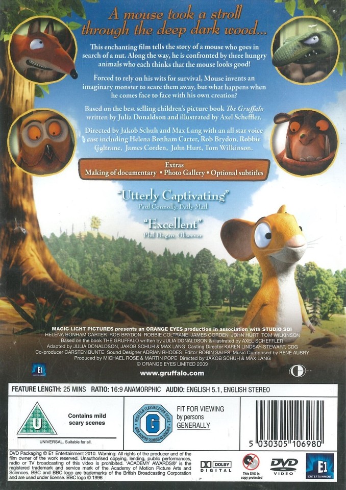 The Gruffalo (2009) DVD, Helena Bonham Carter, Rob Brydon, Robbie ...