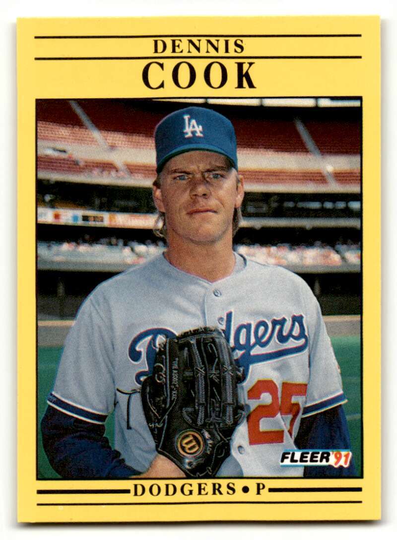 1991 Fleer #196 Dennis Cook Los Angeles Dodgers Baseball Cards EX/NM ID ...