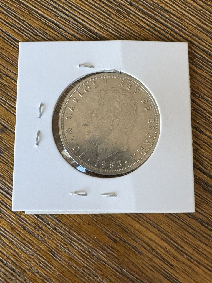 🌞1983 50 PTAS COIN PERSONAL COAT OF ARMS🌞 OF JUAN CARLOS SPANISH COIN ...