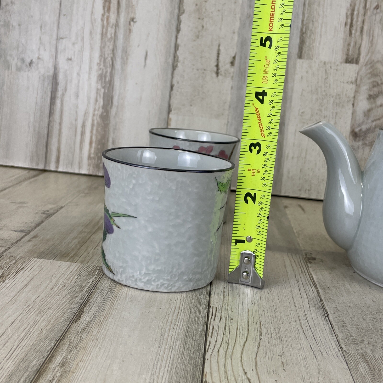 Arita Japanese Porcelain Tea Set Teapot And Handless Cups Colorful ...