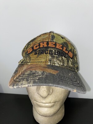 Vintage Scheels Outfitters Camouflage Mesh Trucker Hat Baseball Cap | eBay