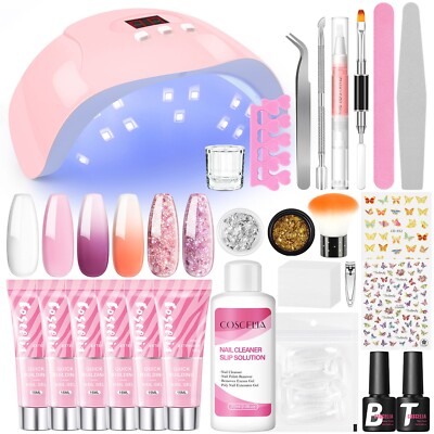 Poly Gel Set Nail Varnish Set Soak Off 36W UV LED Lamp Nail Extension ...