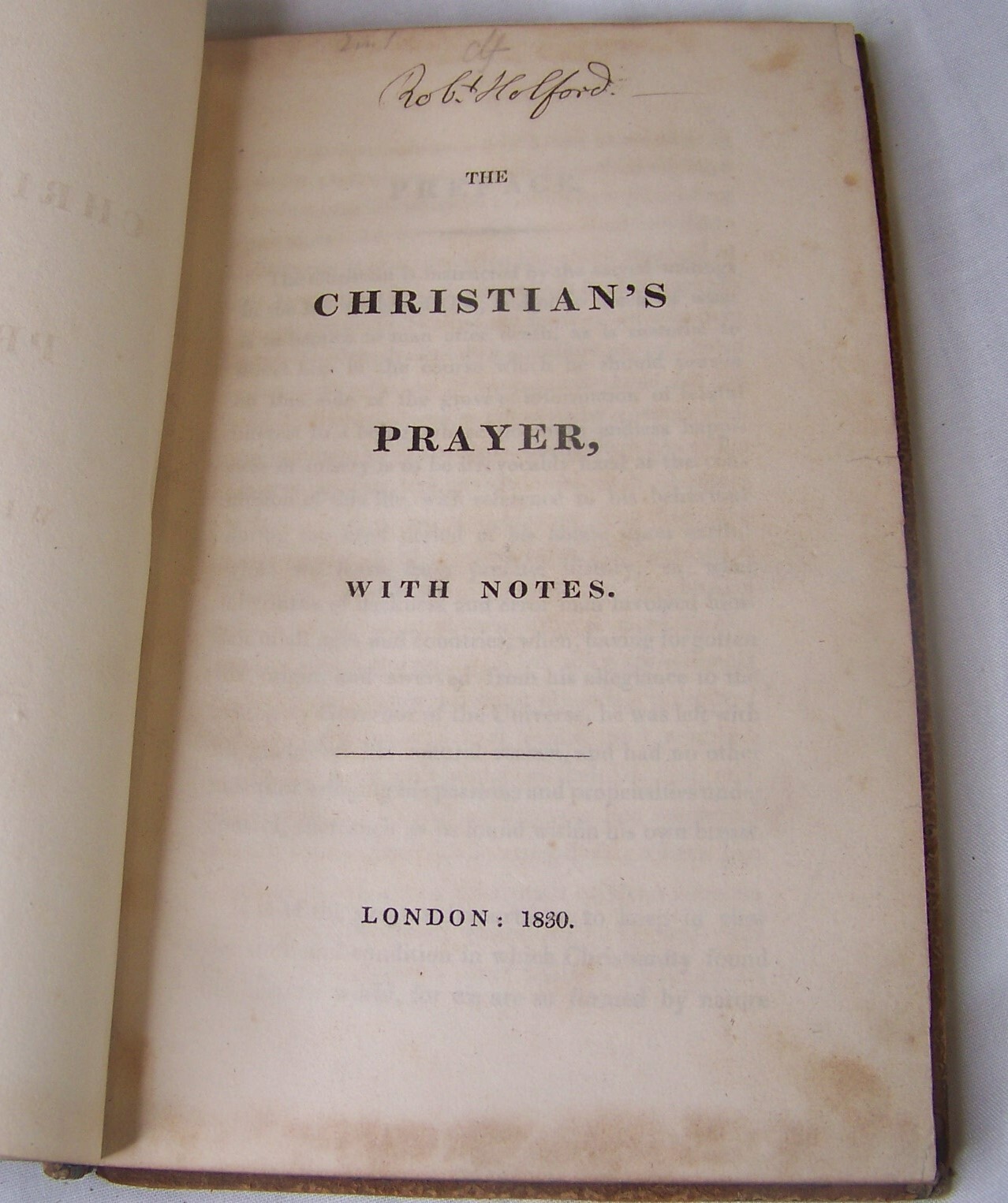 1830 Christian's Prayer Antique Bible Study Book Religion Sabbath ...