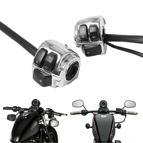 Chrome 1" Handlebar Control Switches+ Wiring Harness For Harley ...