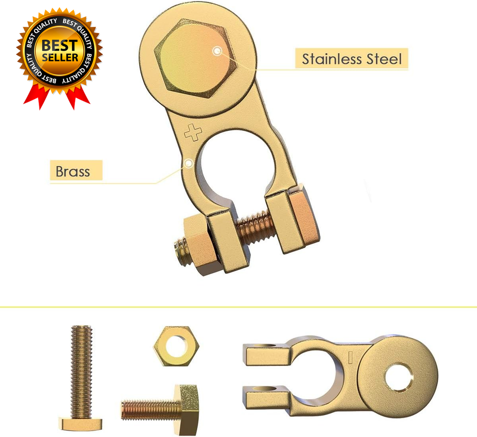 Battery Terminal Connectors Brass Copper Car Battery Terminal Ends Top ...