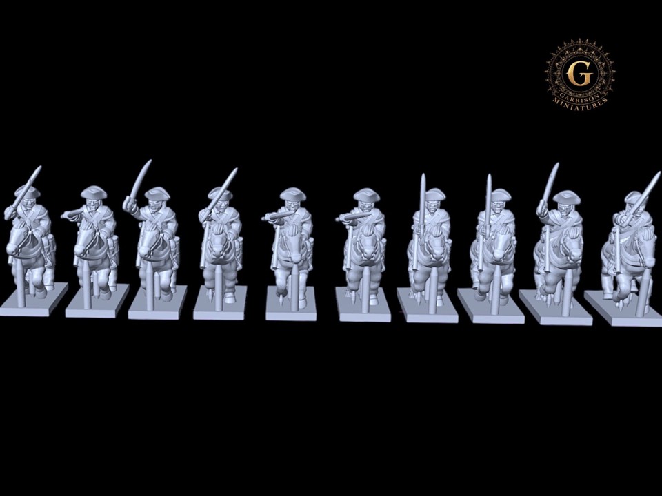 American War of Independence Irregular Cavalry X10 15mm or 13.5mm Epic ...