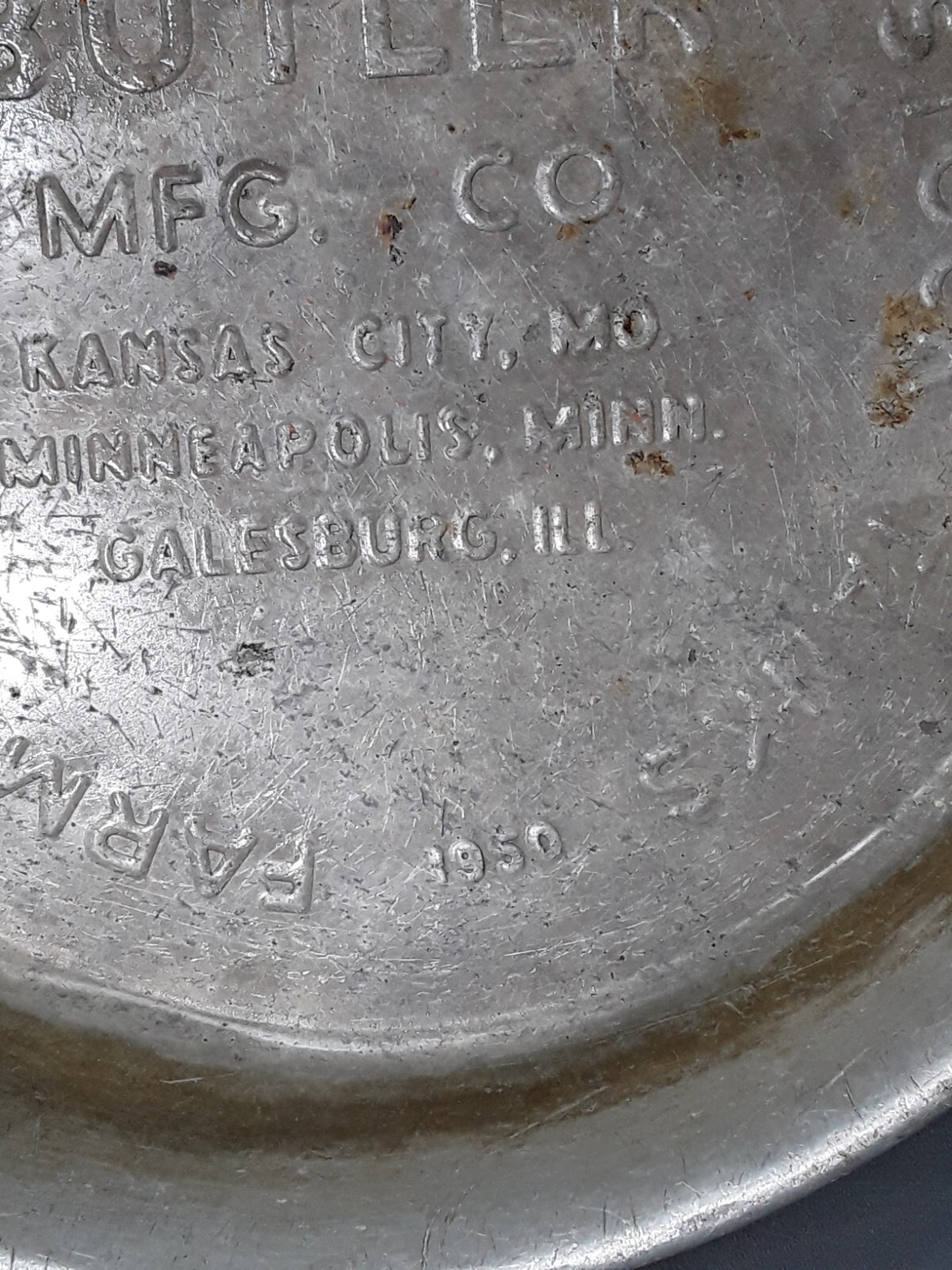 1950 BUTLER MFG. CO. Grain Bins Advertising metal bolt/nut turned ...