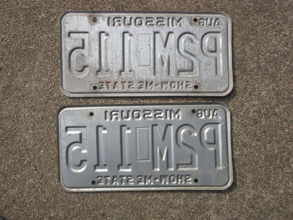 1995 Missouri Red White License Plate Pair 92M 115 MO Chevy Ford ...
