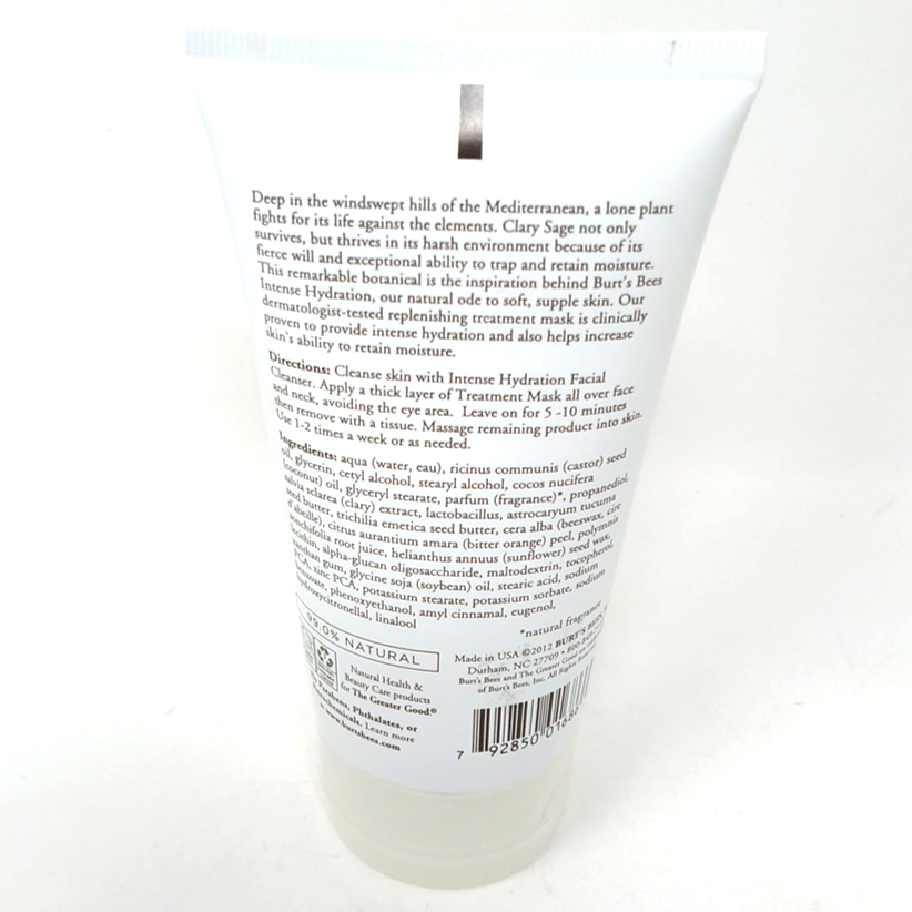 Burts Bees Intense Hydration Treatment Mask 4 Oz With Clary Sage ...