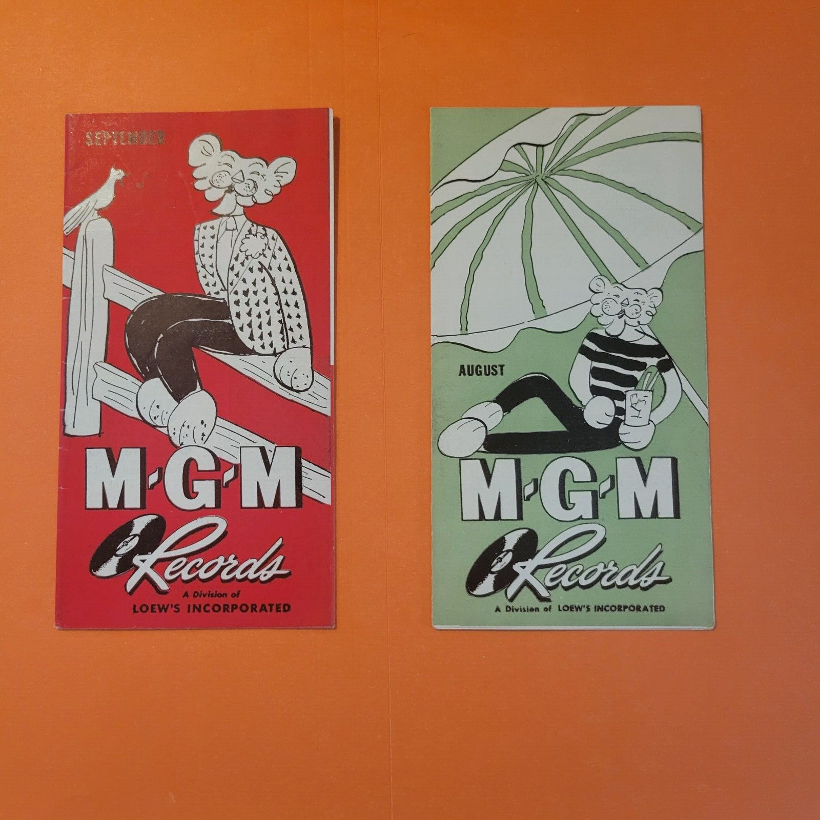 Vintage MGM Records Available List Booklets,August & September. 50's | eBay