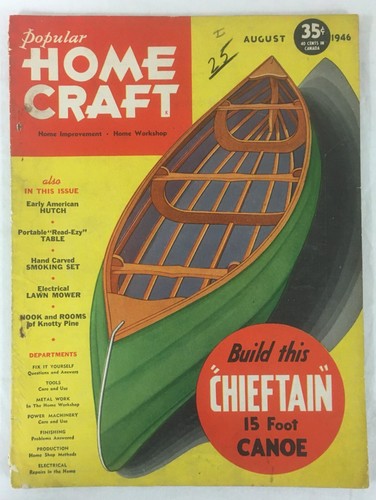 Vintage August 1946 Popular Home Craft Magazine, Build a Chieftain ...