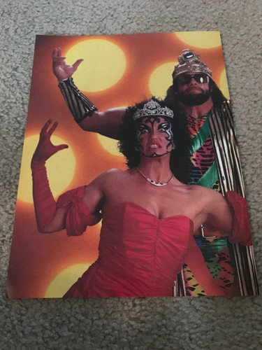 Vtg MACHO MAN KING RANDY SAVAGE SCARY SENSATIONAL SHERRI MARTEL WWF ...