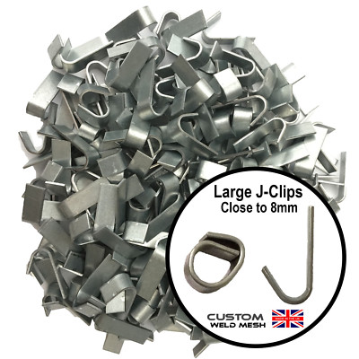 Large J-clips 250 QTY close to 8mm wire mesh clips gabions fencing ...
